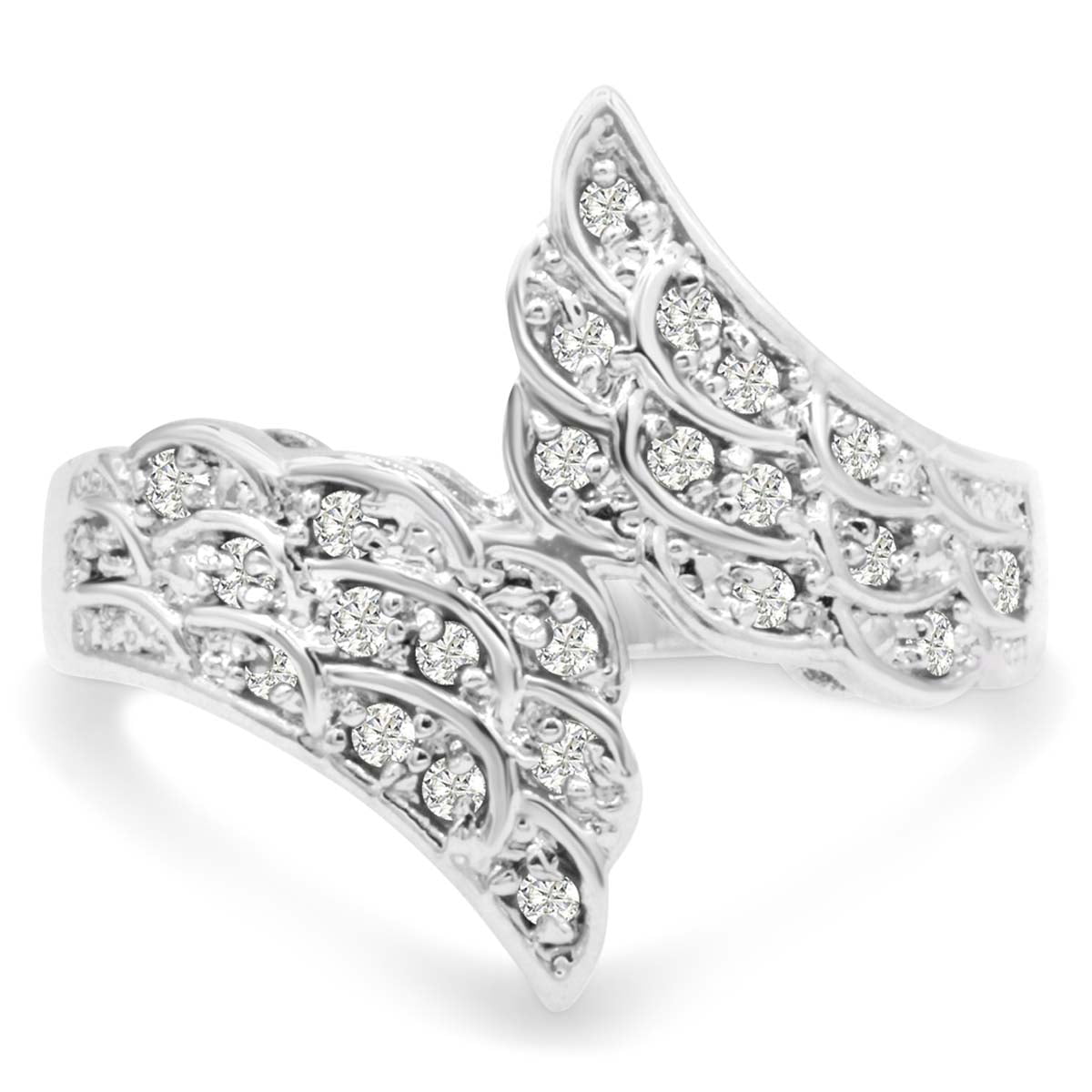 SuperJeweler 1/3 Carat Diamond Angel Wings Ring For Women - Walmart.com