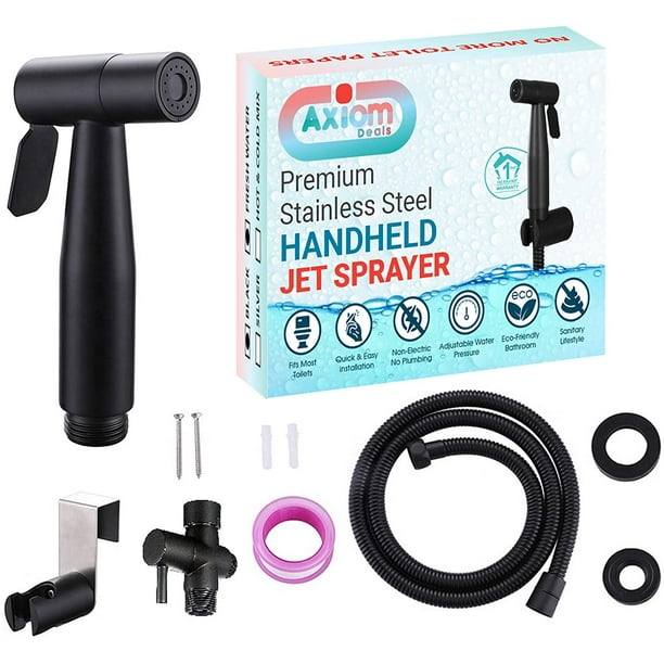 Axiomdeals Fresh Water Stainless Steel Handheld Bidet Jet Spray, Toilet ...