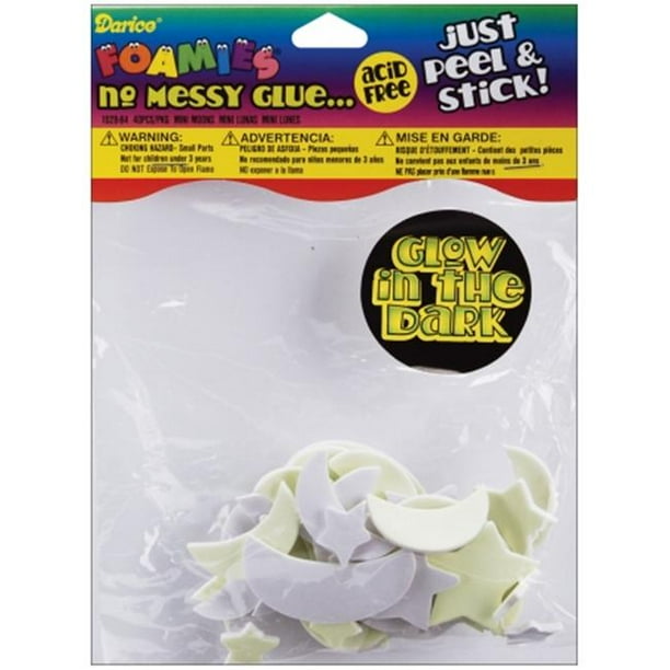 Darice 1028-84 Foam Stickers 40/Pkg Mini Moon Glow in The Dark - Walmart.ca