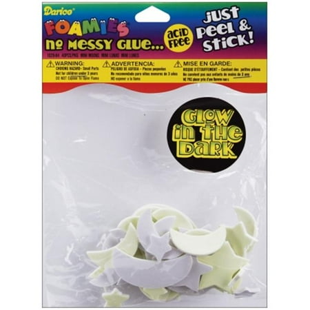 Darice 1028-84 Foam Stickers 40/Pkg Mini Moon Glow in The Dark - Walmart.ca