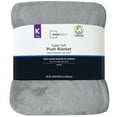 Mainstays Super Soft Polyester Plush Blanket, Light Grey, King 102"X90 ...