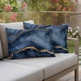 Abstract Marble Texture Outdoor Throw Pillow Covers Set of 2, Blue ...