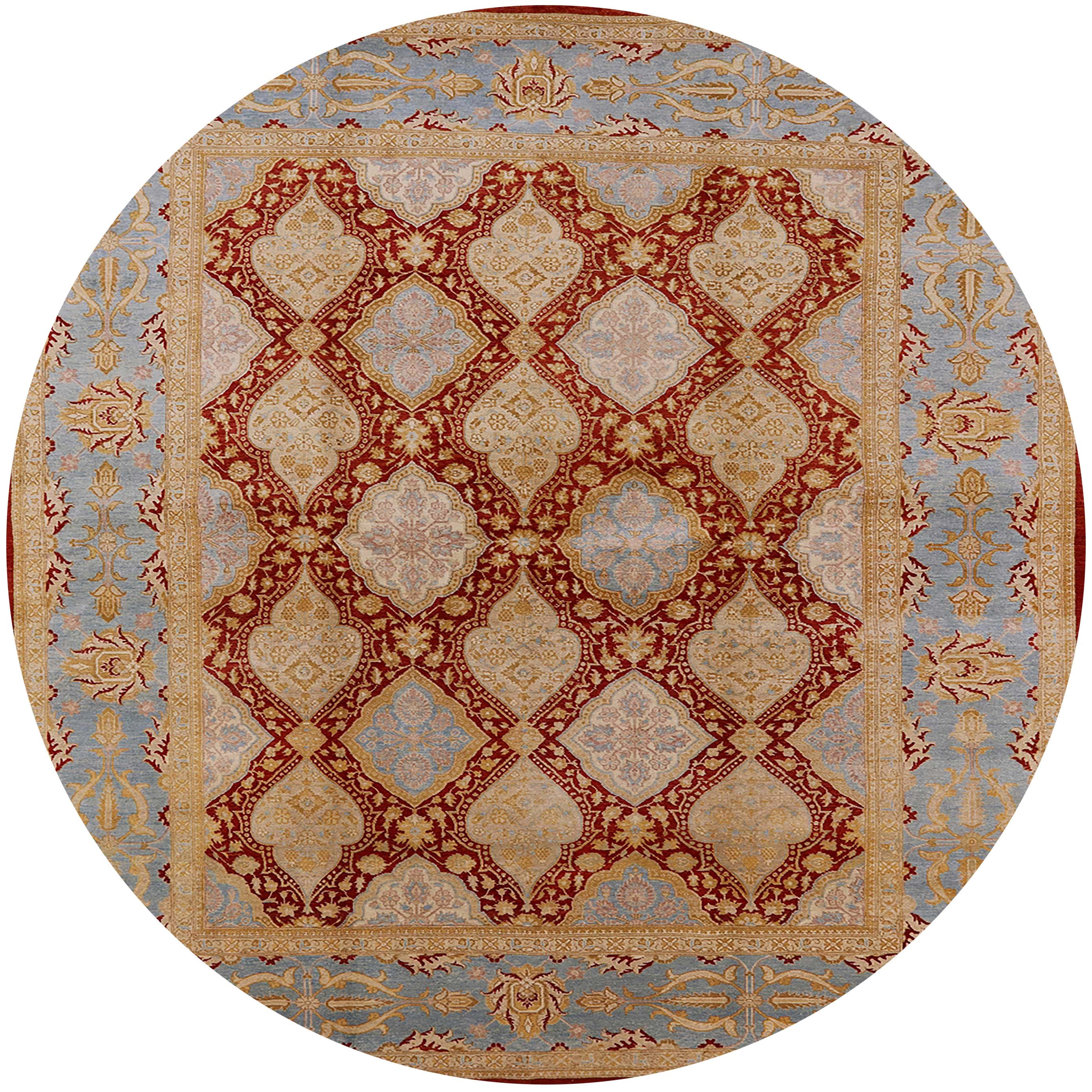 Ahgly Company Indoor Round Mid-Century Modern Camel Brown Oriental Area ...