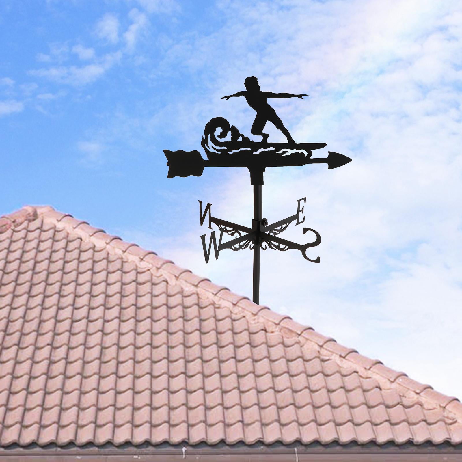 Iron Weather Vane, Wind Direction Indicator Wind Vane Roof Fence Mount ...