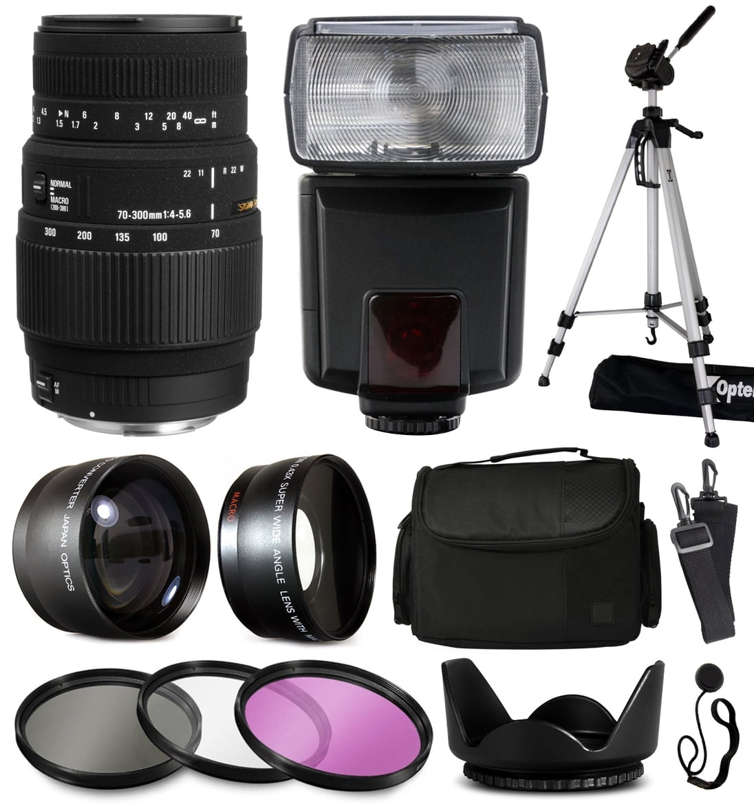Sigma 70-300mm DG Lens 5A9306 + Accessory Kit with 2.2x & 0.43x ...