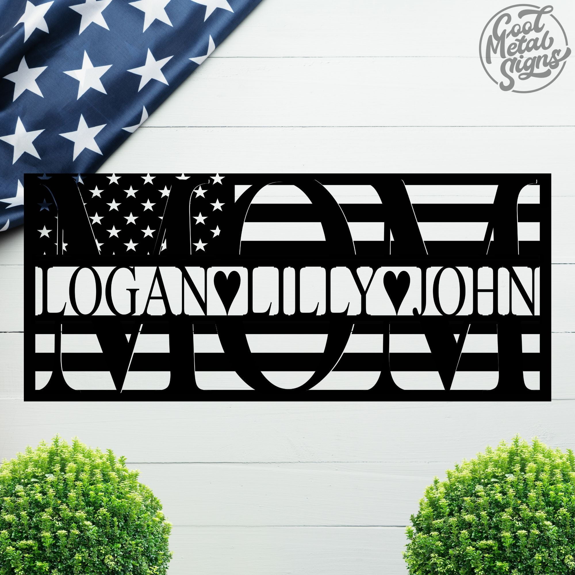 Personalized Gift for Mom, Flag Scene Mom sign with kids names ...