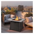 35 Inch Propane Fire Pit Table, Wicker Rattan Outdoor Fireplace with ...