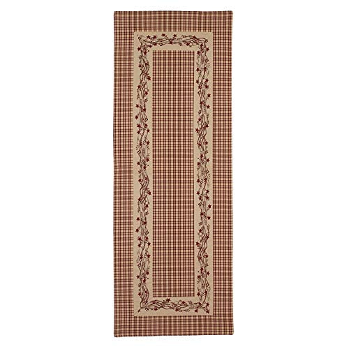 Country House Collection Red Farmhouse Berry Border 13 x 36 Cotton ...