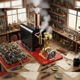 Steam Engine Model Kit, RW-BL1K Mini Reversible Reciprocating Single ...