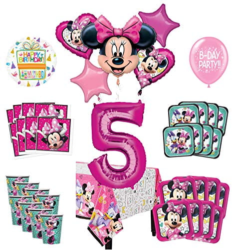 Floral Arranging Girl Mouse Pink Minnie Mouse Number 5 Balloon Mid-size ...