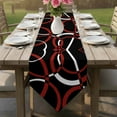 Red Geometric Table Runner Linen Burlap Table Runner 72 Inches Long ...