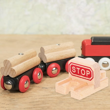 Double Tunnel Wooden Train Track Transportation Appliance Educational ...