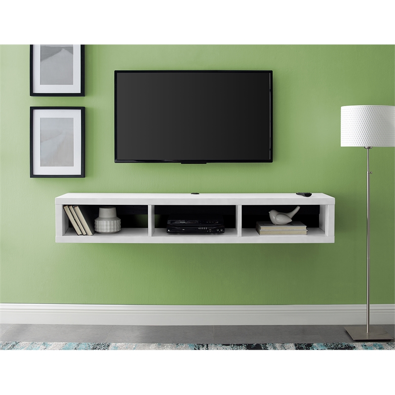 Wall Mounted Wood TV Console Entertainment Center Wall Decor 60-inch ...