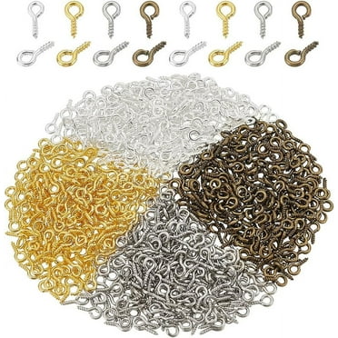 500PCS 4 x 8mm Small Screw Eye Pins for Jewelry Making, Mini Eyelets ...