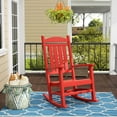 GARDEN Classic Plastic Adirondack Porch Rocking Chair, Red - Walmart.com