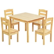 Lipper Childrens Rectangular Table and 2 Chairs Set with Shelves ...