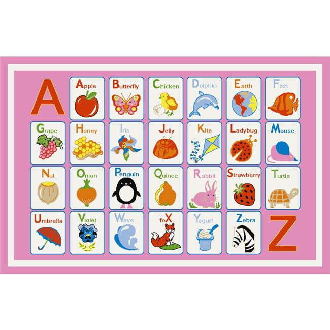 Concord Global 7703 3 ft. 3 in. x 4 ft. 7 in. Fun Time Alphabet Dreamy ...