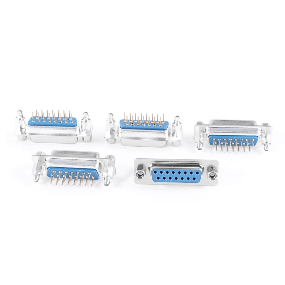 DB-15 VGA 2 Row Straight D-Sub PCB Mounting Female Connector 5 Pcs ...