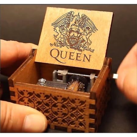 52 Theme Wooden Hand Crank Music Box Bohemian Rhapsody Theme Queen ...