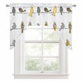 Birds on the Wire Yellow Grey Orange Swag Curtain Valance for Windows ...