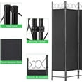 Dkelincs 4 Panel Room Divider 6.8FT Folding Privacy Screen Portable ...
