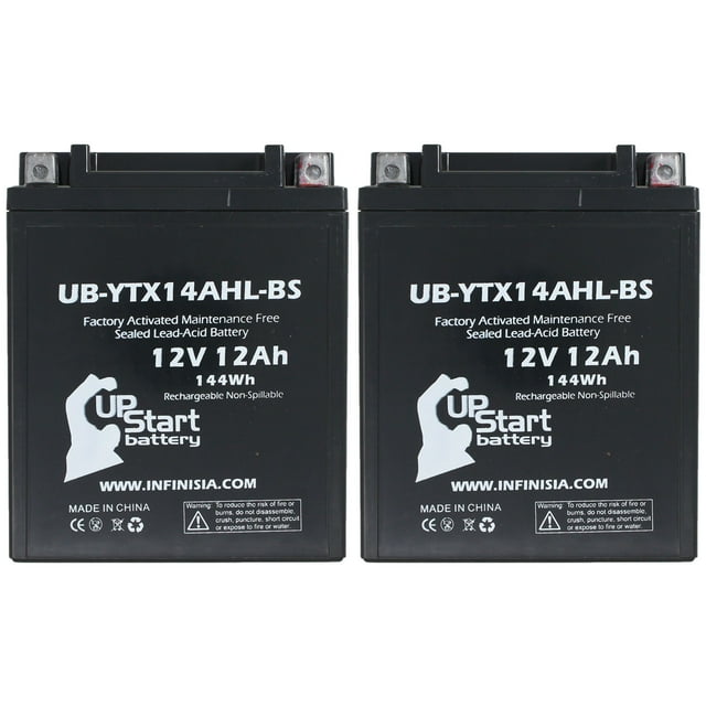 2-Pack UB-YTX14AHL-BS Battery Replacement for 1991 Arctic Cat Cheetah ...