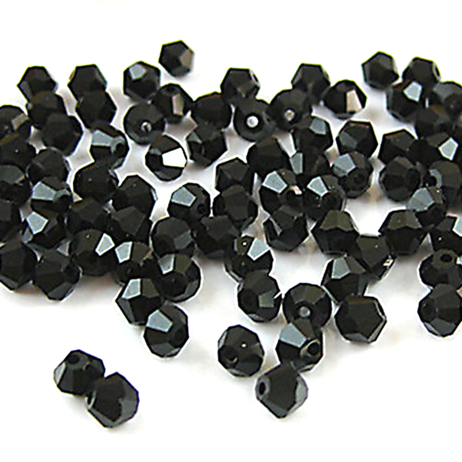 Ayyufe Pack Of 100 4mm Spacer Loose Beads Faceted DIY Bicone Shape ...