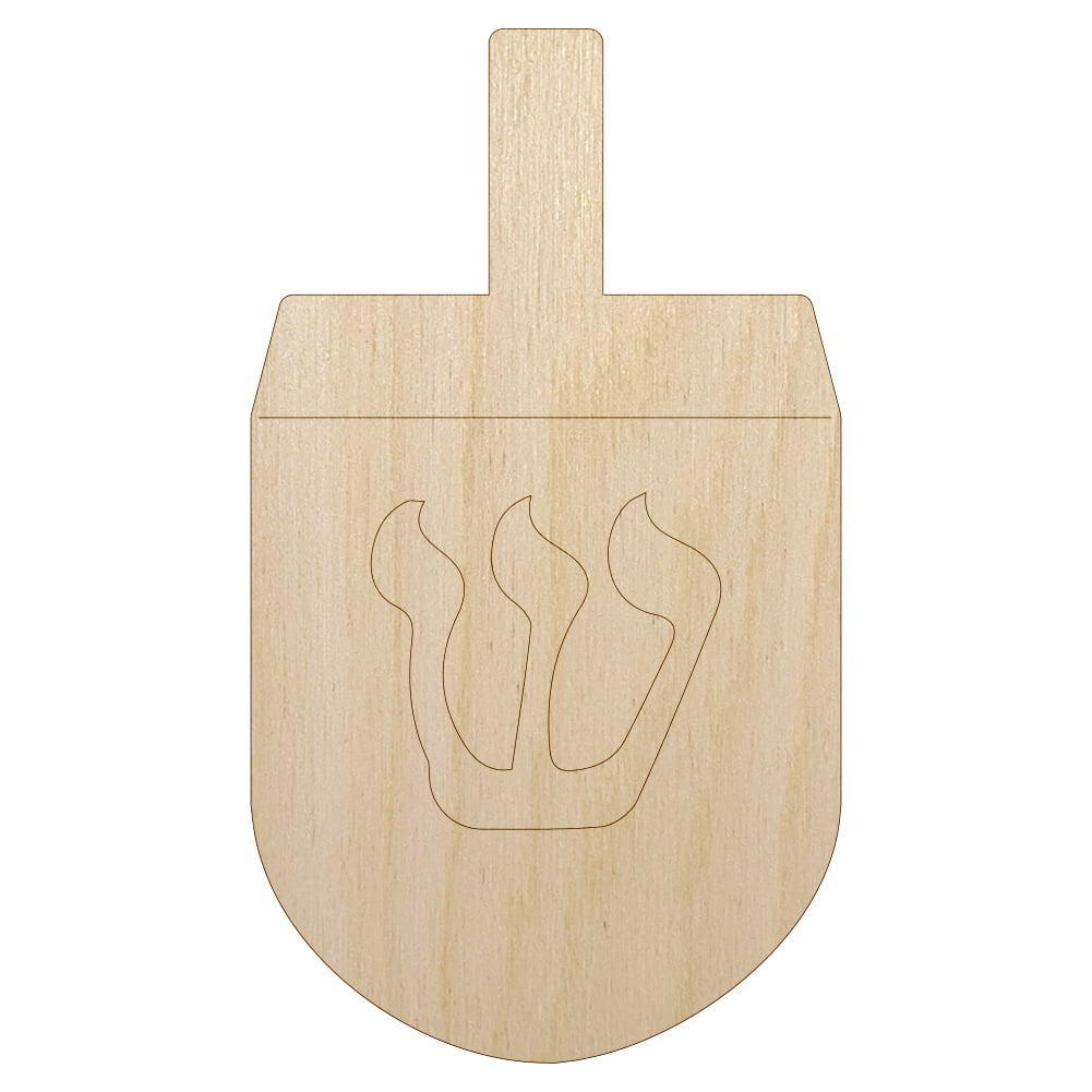 Dreidel Dreidl Jewish Hanukkah Wood Shape Unfinished Piece Cutout Craft ...
