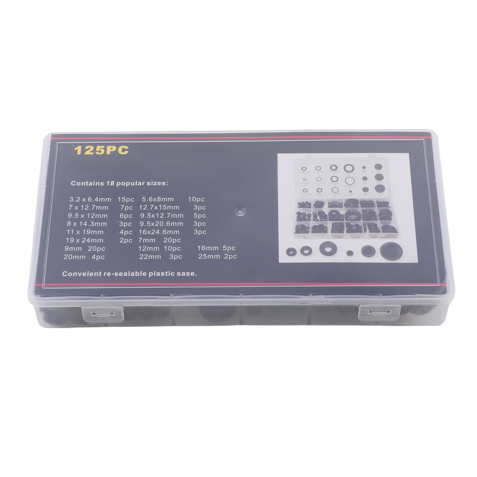 125pcs 18 Sizes Rubber Grommet Firewall Hole Plug Set Electrical Gasket ...