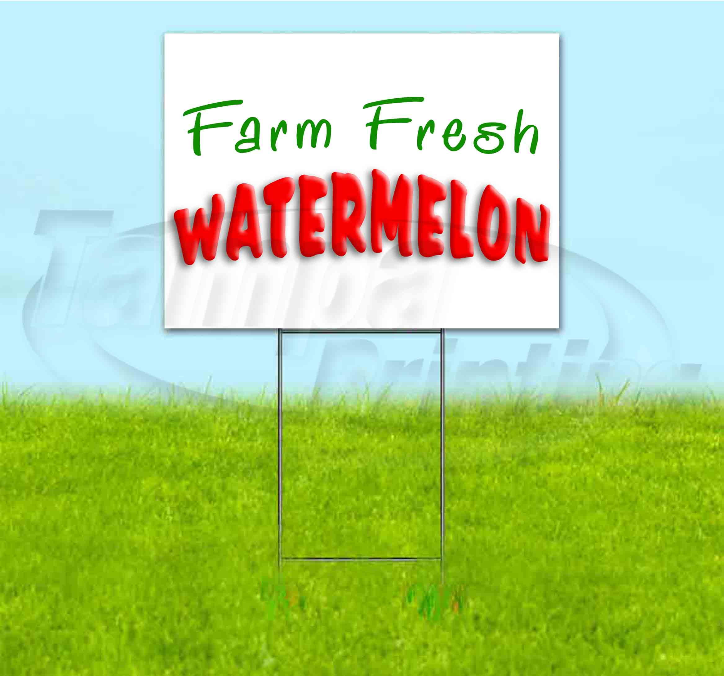 Farm Fresh Watermelon (18"x24") Corrugated Plastic Yard Sign, Bandit ...
