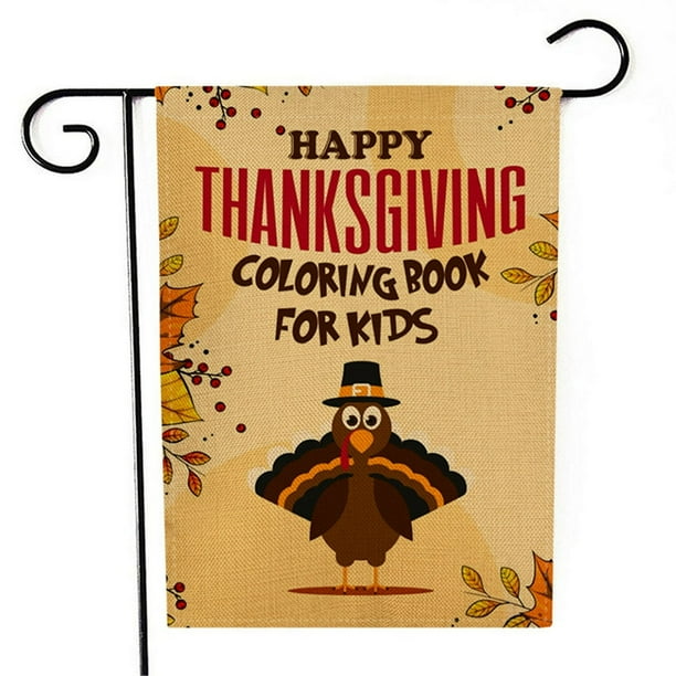 Happy Thanksgiving Flag Colorful Turkey Pumpkin Hanging Flag Autumn ...