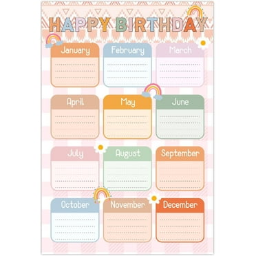 Classroom Birthday Chart Happy Birthday Poster for Classroom ...