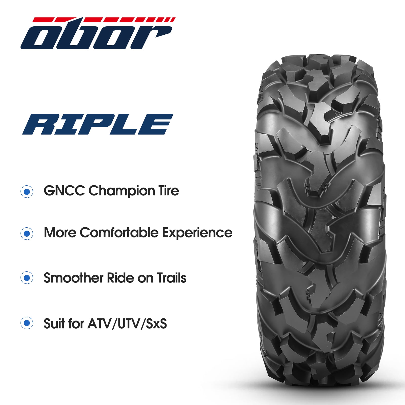 6PR OBOR Riple ATV UTV SXS Radial Tires 25x8x12 25x8R12 GNCC ...