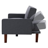KINWELL 75-inch Modern Square Arm Futon Sleeper Sofa Grey - Walmart.com