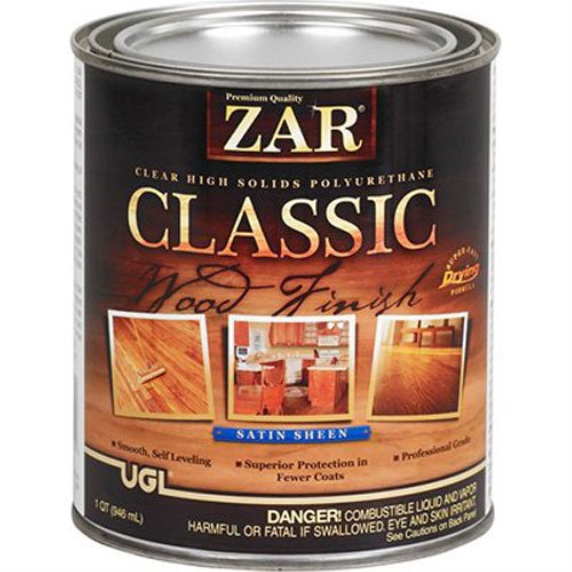 1806124 ZAR POLY HS INT SATIN QT ZAR Satin Clear Oil-Based Polyurethane ...