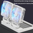 Portable Mini Dual-Head Car Fan, 5V USB Universal Solar-Powered Cooling ...