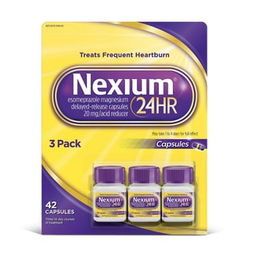 Nexium 24HR, 42 Capsules - Esomeprazole 20 mg, Heartburn Relief ...