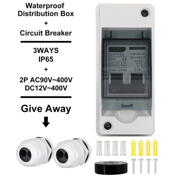 DC Miniature Circuit Breaker 2P 63 Amp Solar Disconnect Switch Isolator for Solar PV System DC ...