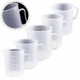 LITTLE HOME Plastic Measuring Jug Set 250ml-5L Transparent Beakers Heat ...
