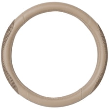 Auto Drive Universal Fit Steering Wheel Cover, Tan with Burlwood ...