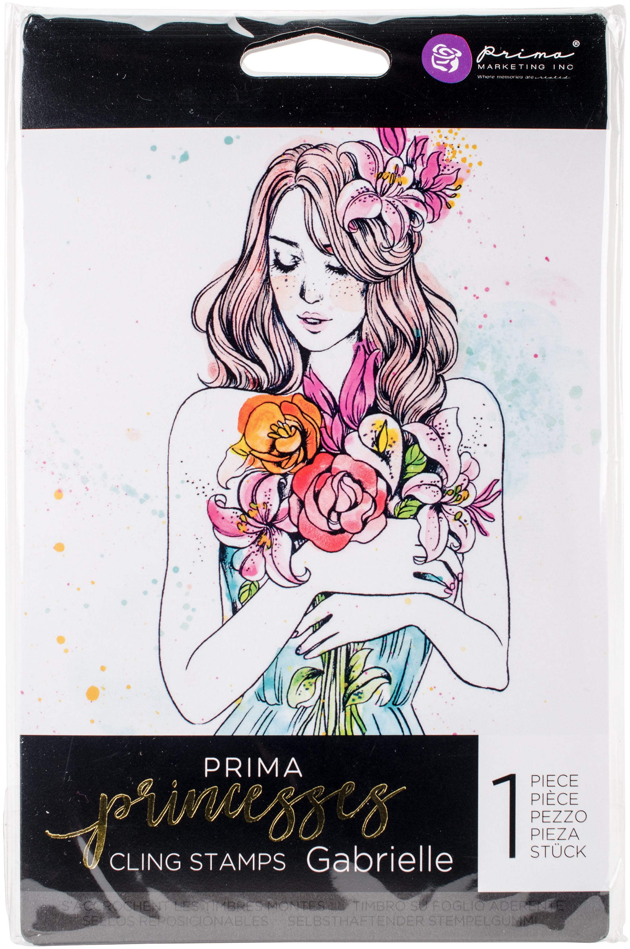 Prima Princesses Cling Stamp 5"X7"-Gabrielle - Walmart.com