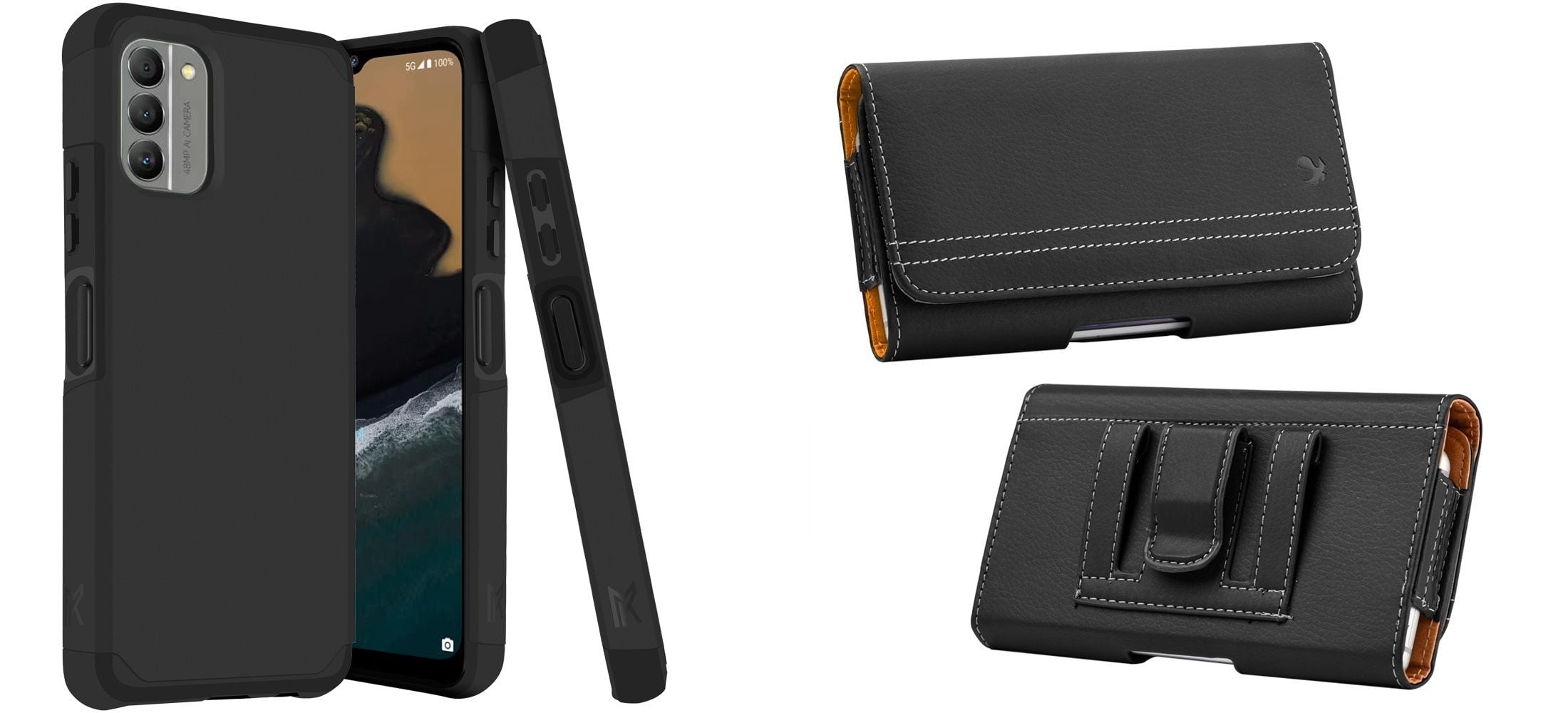 MK Armor Case for Nokia G400 5G and PU Leather Belt Holster Pouch ...