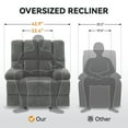 Dreamsir Oversized Manual Recliner Sofa, Soft Fabric Rocking Chair ...