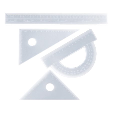4x Ruler Silicone Protractor Triangle Ruler Handmade Epoxy | Walmart Canada