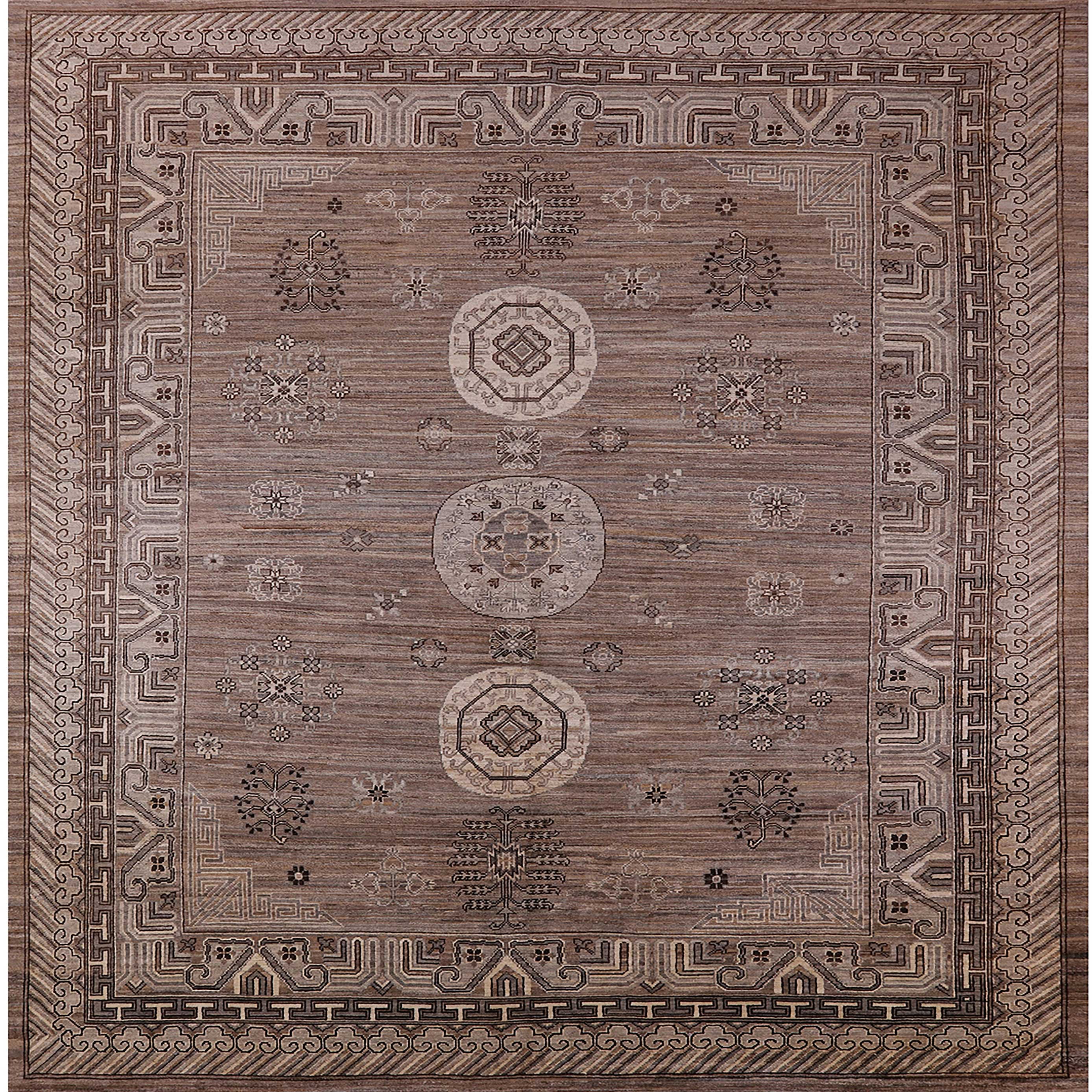 Ahgly Company Indoor Square Mid-Century Modern Reddish Brown Oriental ...