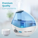 Ultrasonic Humidifier for Bedrooms, Quiet, Nightlight, Auto-Off ...