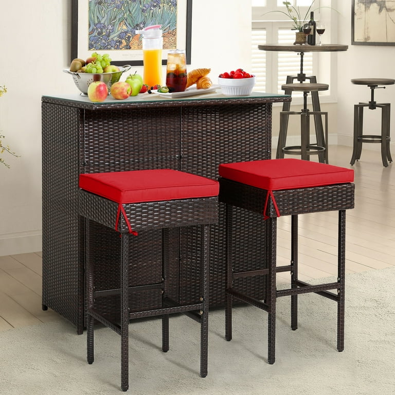 Dale wicker bar stool with cushion store