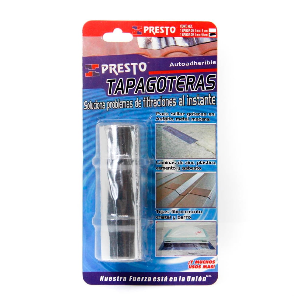 Banda Impermeabilizante Presto 10cm X 10m Tapa Goteras PRESTO PRESTO ...
