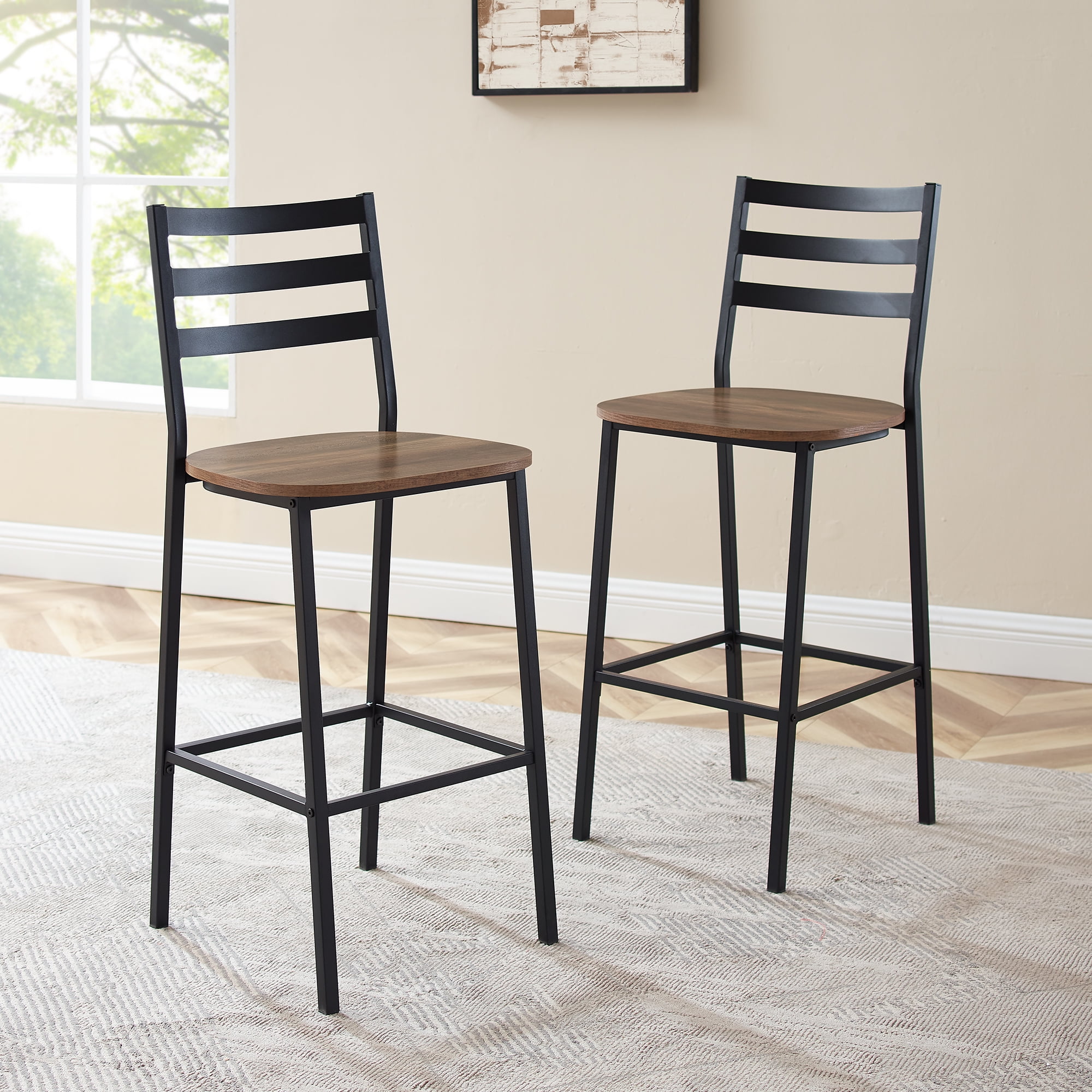 Buy Logan Reclaimed Barnwood 2-Pack Slat Back Counter Stools by River ...