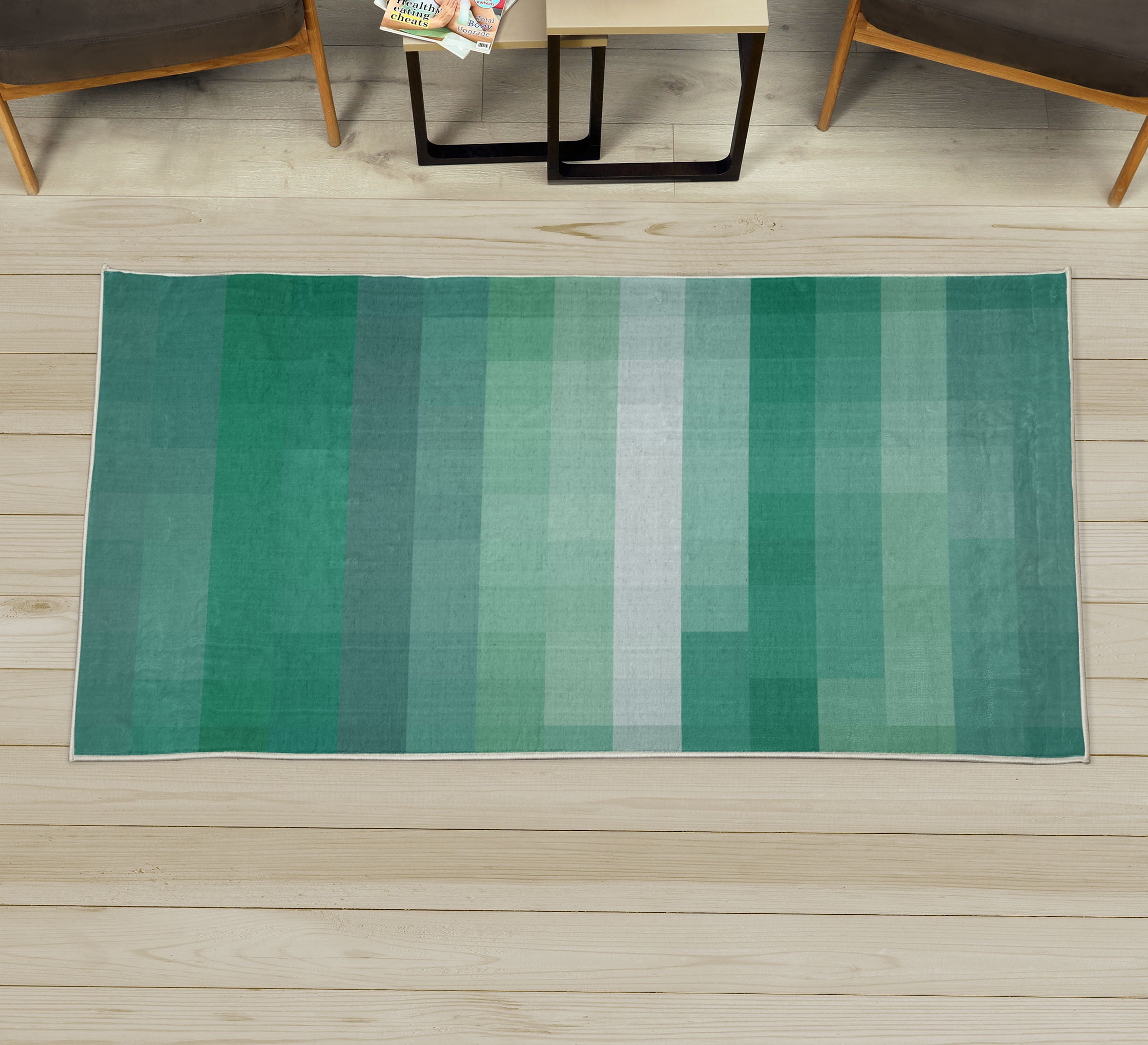 Palette Decorative Rug, Abstract Vortex Swirls and Shapes Pattern ...